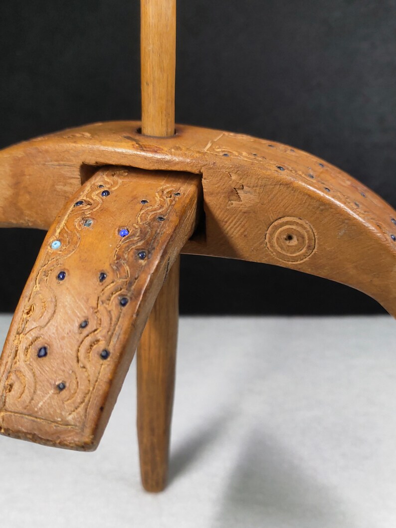 Antique Beaded Turkish Spinning Tool Handmade Turkish Drop Spindle Hand ...