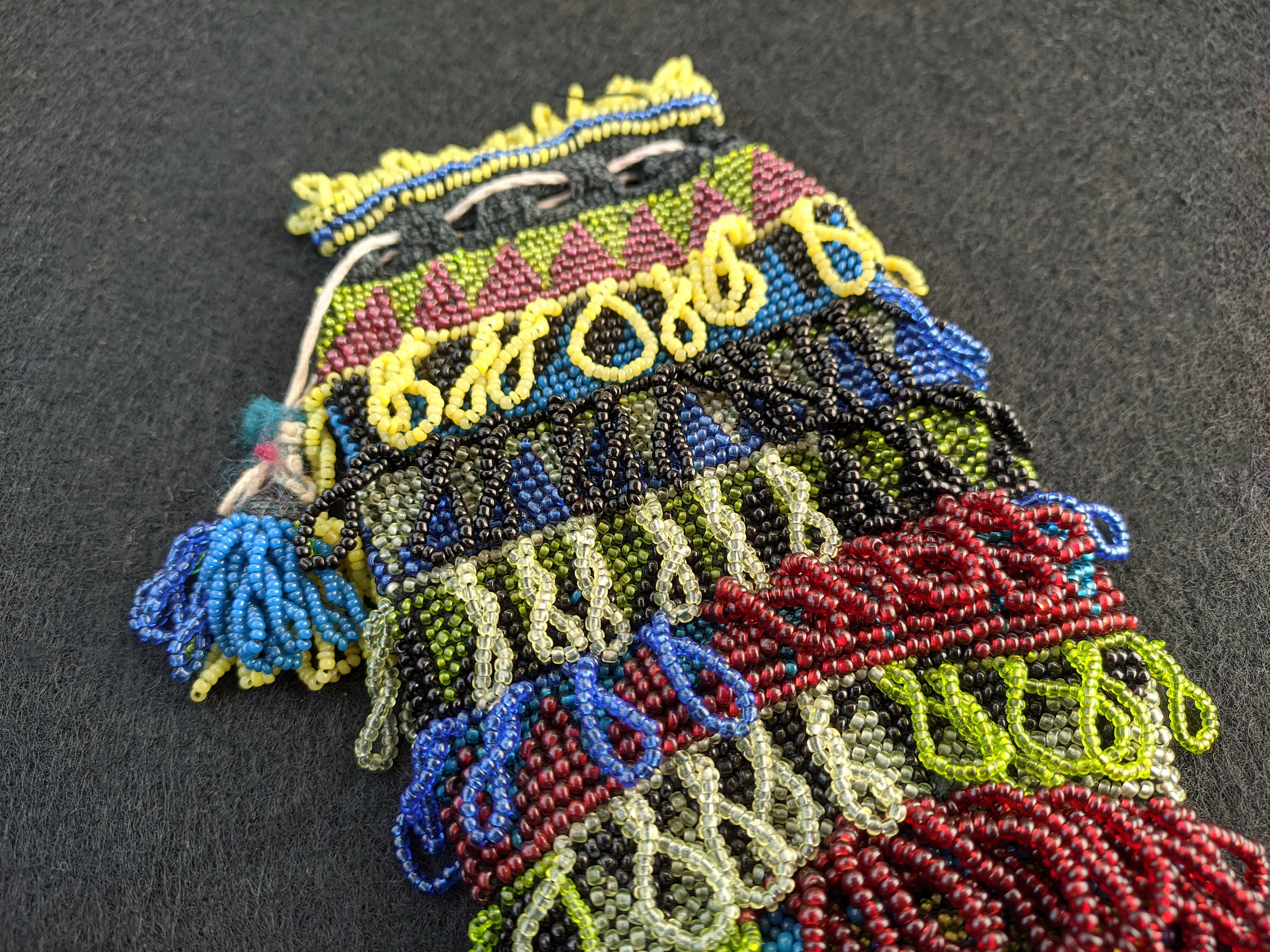 Antique Beaded Pouch/reticule Antique Handmade Beaded Money Bag Antique ...