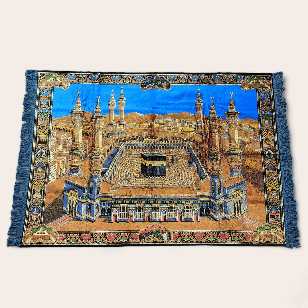 Vintage Islamic-themed Velvet Tapestry Wall Hanging 1970s With Mecca ...