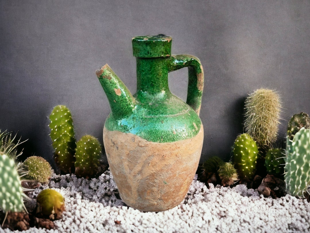 Antique Green Glazed Mini Water Pot Glazed Terracotta Pottery Pitcher ...