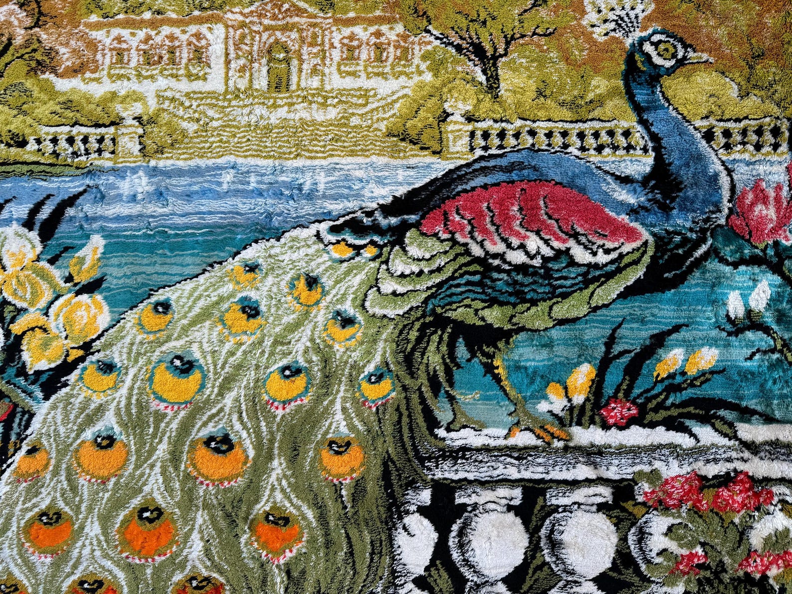 Vintage Peacocks Velvet Tapestry Wall Rug Wall Hanging Decor Home Decor ...