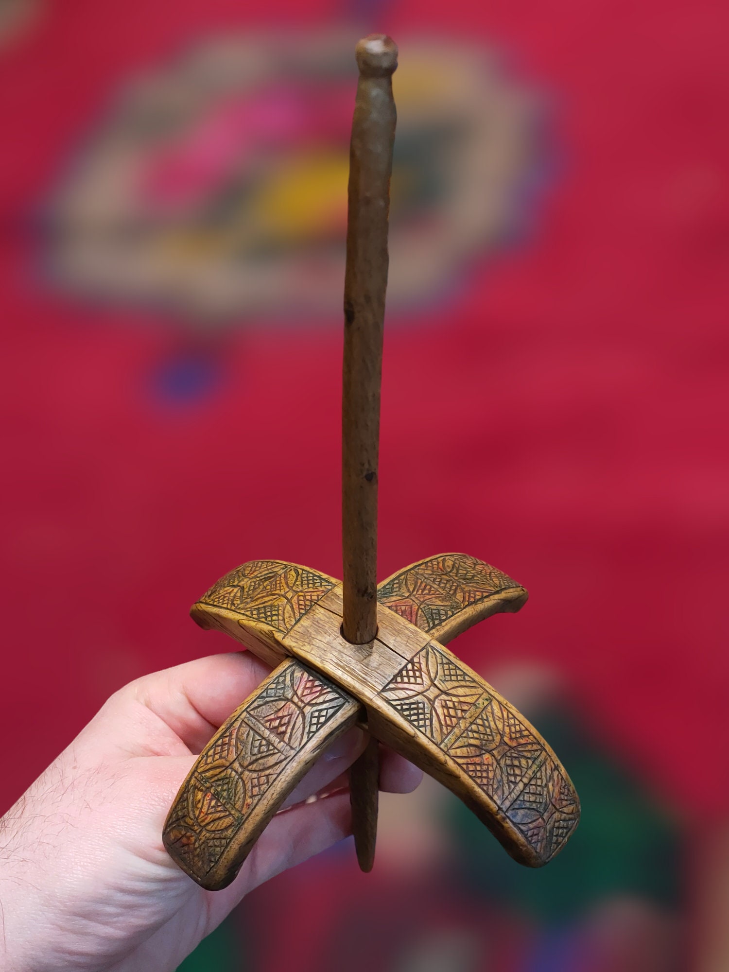 Antique Rare Turkish Spinning Tool Handmade Colored Turkish Drop ...