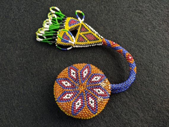 Antique Beadwork Pocket Watch Case: Beaded Pouch Gift - Gem