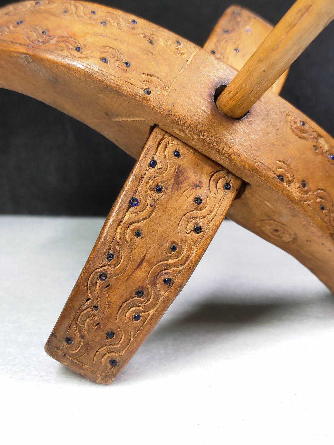 Antique Beaded Turkish Spinning Tool Handmade Turkish Drop Spindle Hand ...