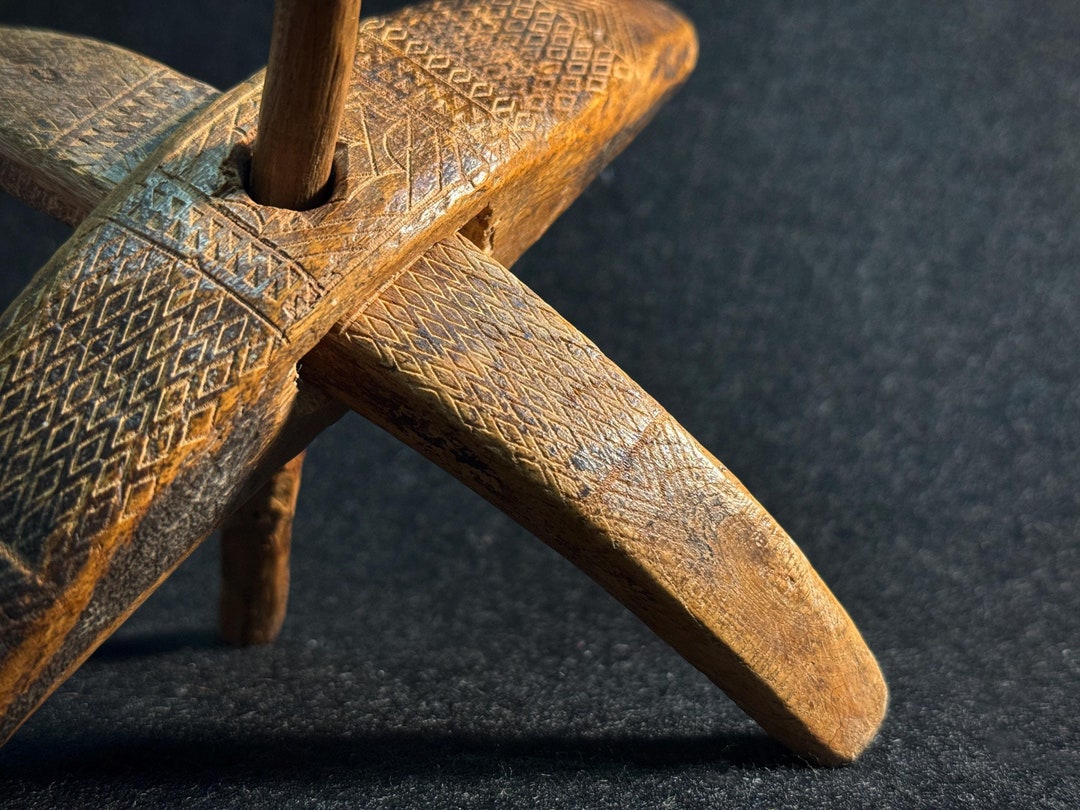 Anatolian Turkish Drop Spindle - Antique Turkmen Hand-carved Tool for ...