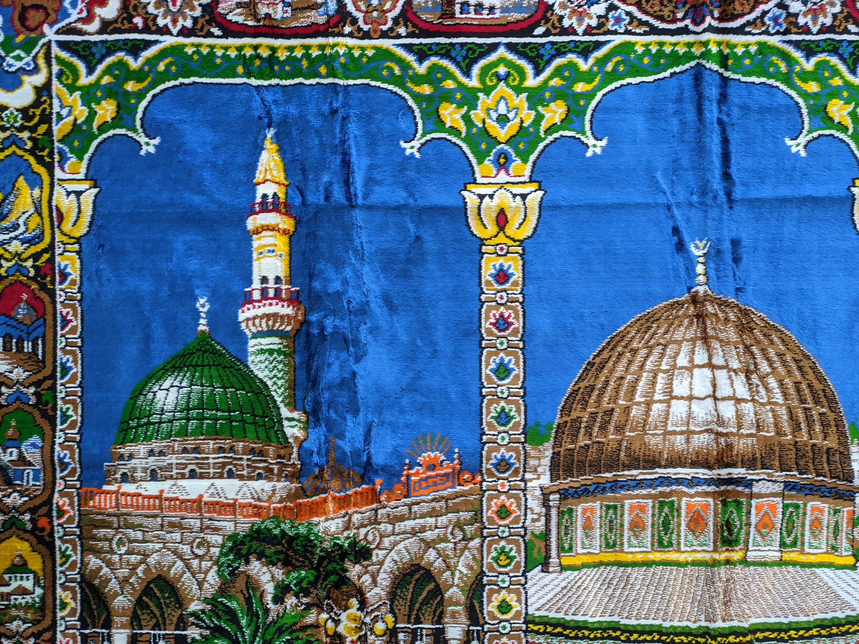 Vintage Islamic-themed Tapestry Wall Hanging 1970s Mecca Medina Kaaba ...