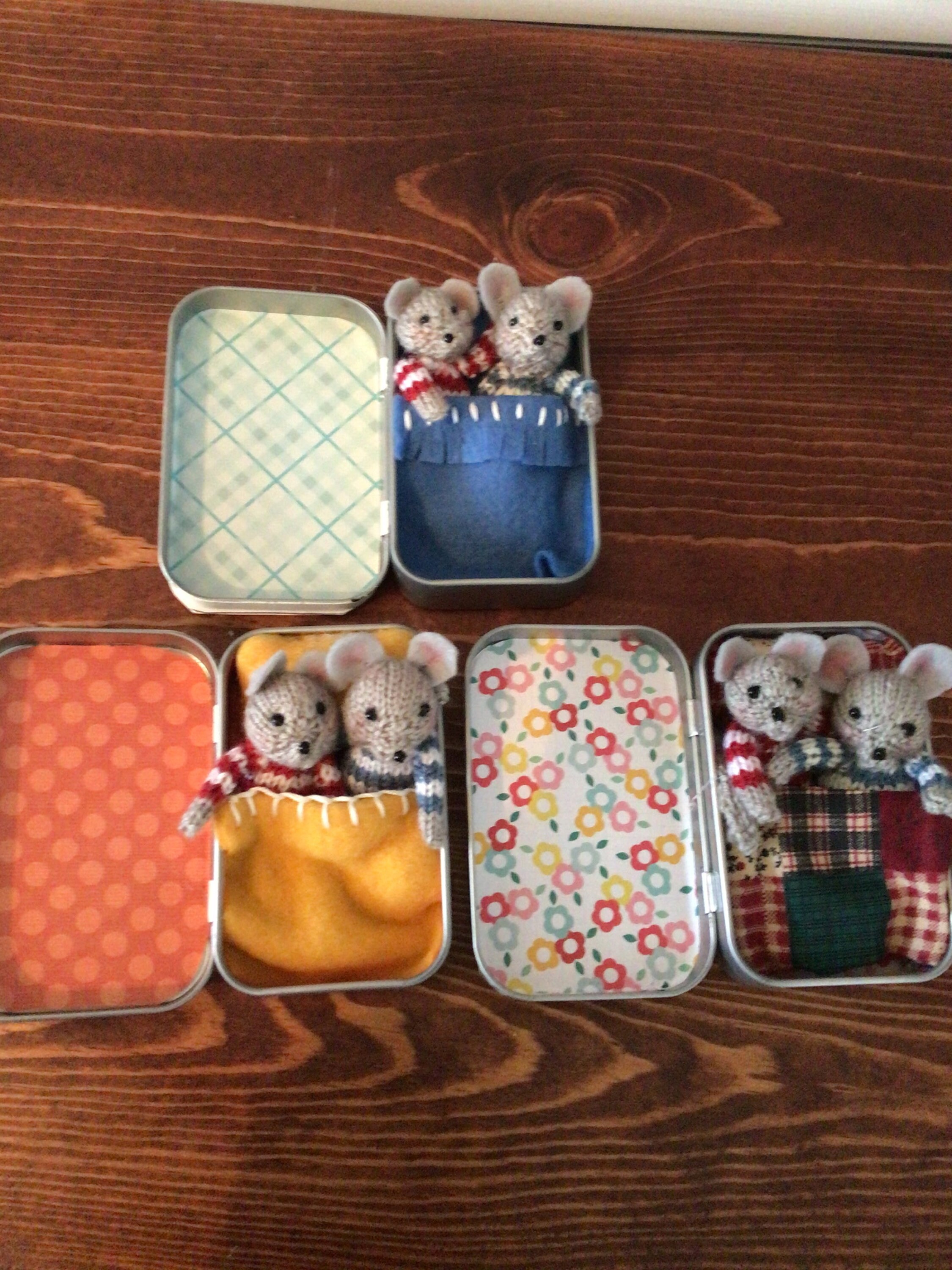 MICE IN A BOX, Knitted Mice, Soft Mice, Collectible, Mice, Mini Soft ...
