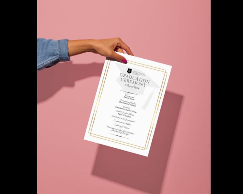 Classic Gold High School Graduation Ceremony Program Template Home ...