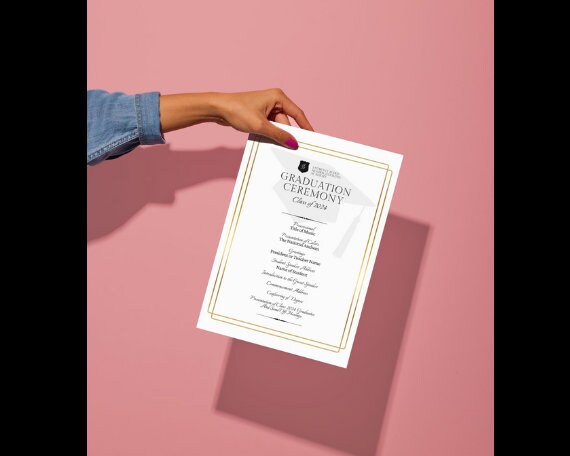 Classic Gold High School Graduation Ceremony Program Template Home ...