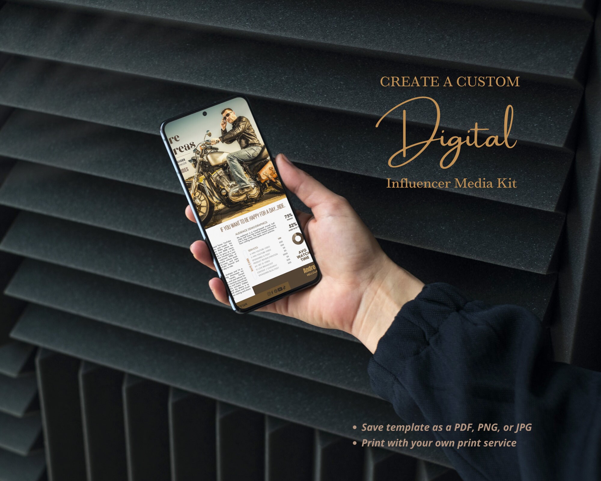 Youtube Influencer Media Kit Template, Youtube Kit, Canva, Rate Card ...