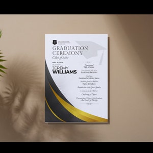 High School Graduation Ceremony Program Template Homeschool Black and ...