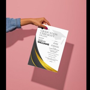 High School Graduation Ceremony Program Template Homeschool Black and ...