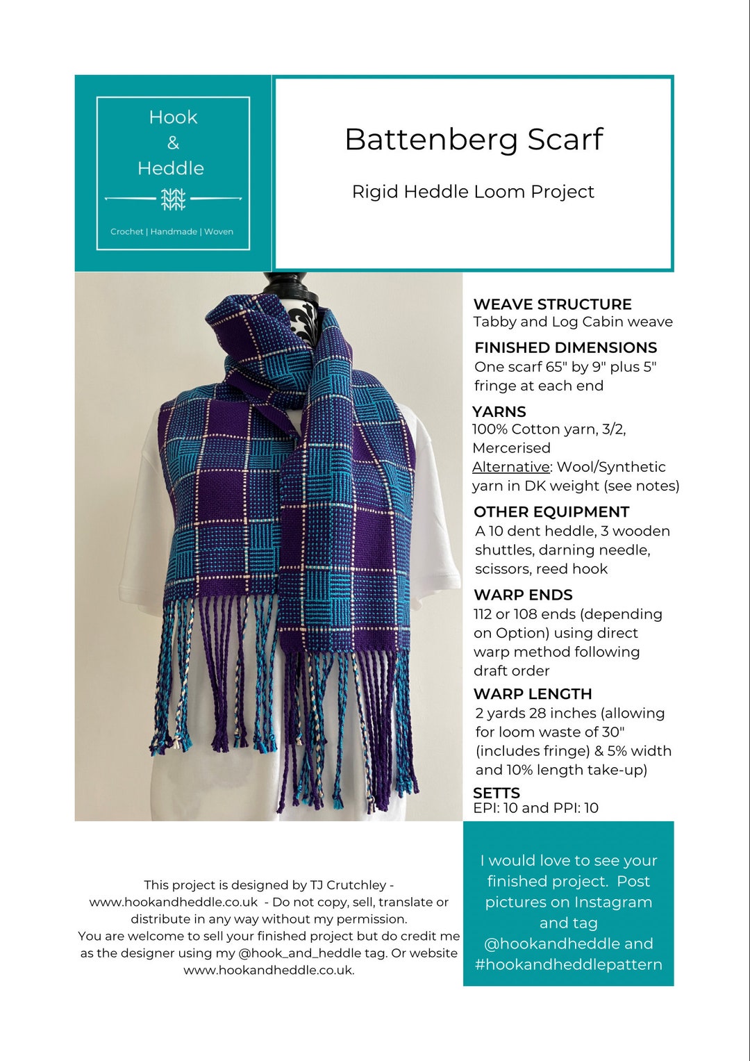 Battenberg Scarf Weaving Pattern - Etsy