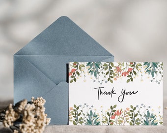 Printable Thank-you Card Flowers Digital Download Thank You Card ...