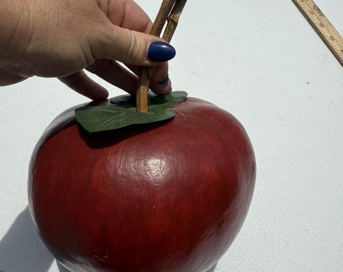 Hand Painted Gourd Red Apple Theme - Etsy