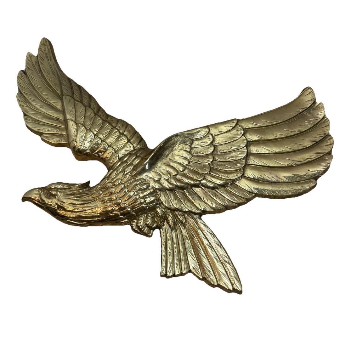 Patriotic Brass Eagle Swooping Wall Hanging Plaque Mid Century 16" - Etsy