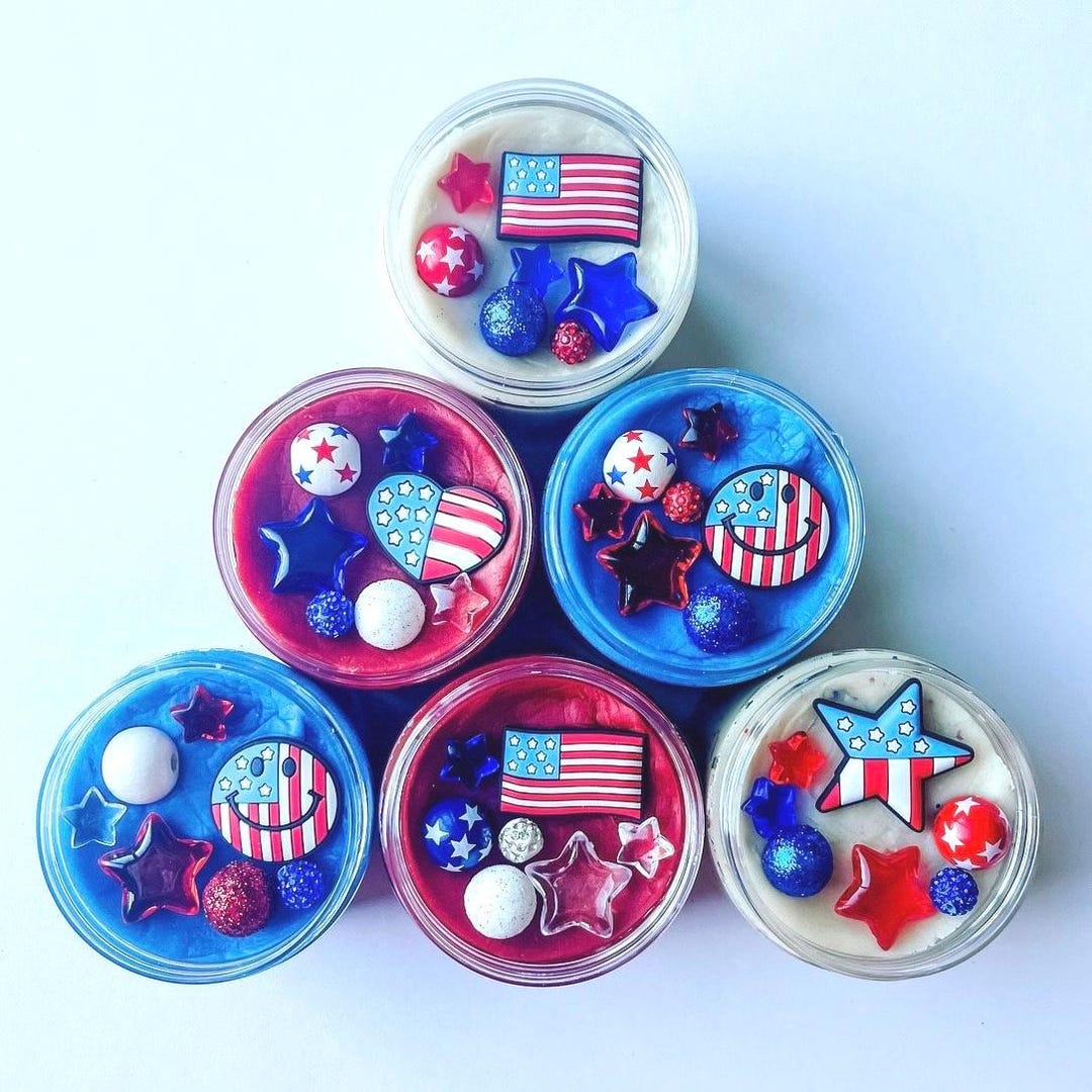 July 4th Patriotic Sensory Play Dough Jars - Independence Day or ...