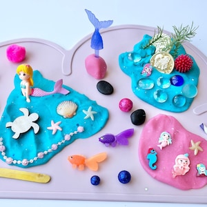 Mermaid Themed Play Dough Sensory Kit | Long-lasting Homemade Dough ...