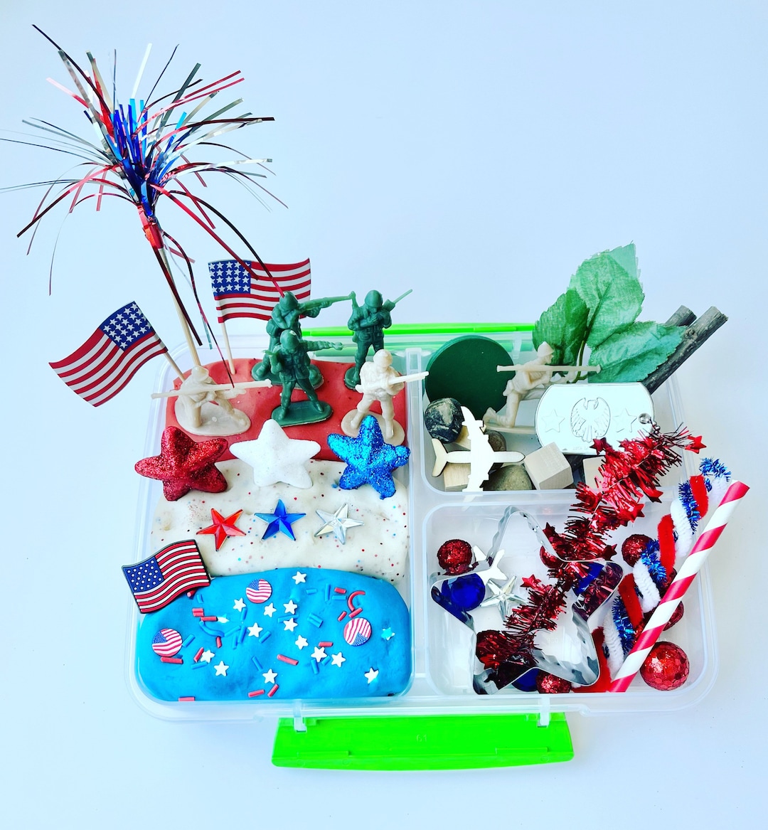 Patriotic Play Dough Kit, Military Play Dough Kit, Army Sensory Kit ...