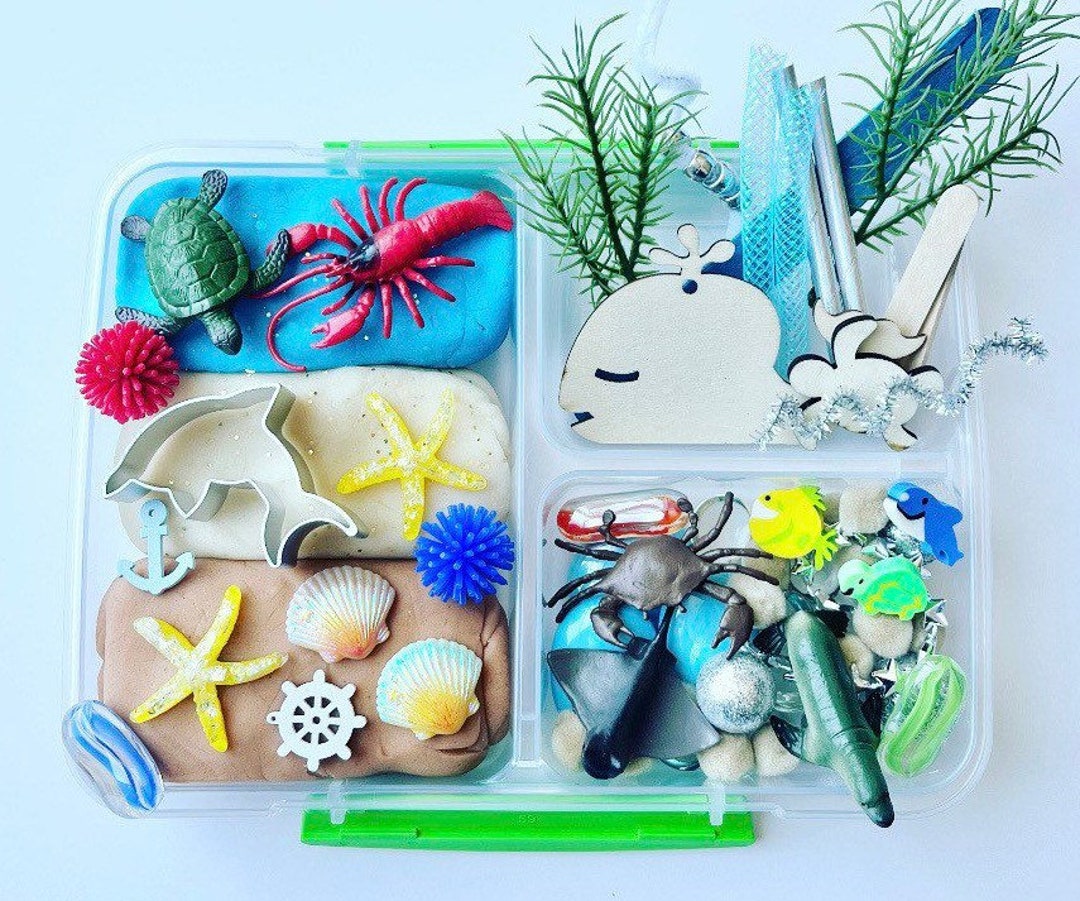 Ocean Play Dough Sensory Kit, Ocean Play Dough Kit, Sea Play Kit, Ocean ...