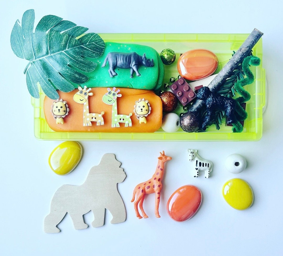 Animal Play Dough Kit, Zoo Play Dough Kit, Safari Animals Play Dough ...