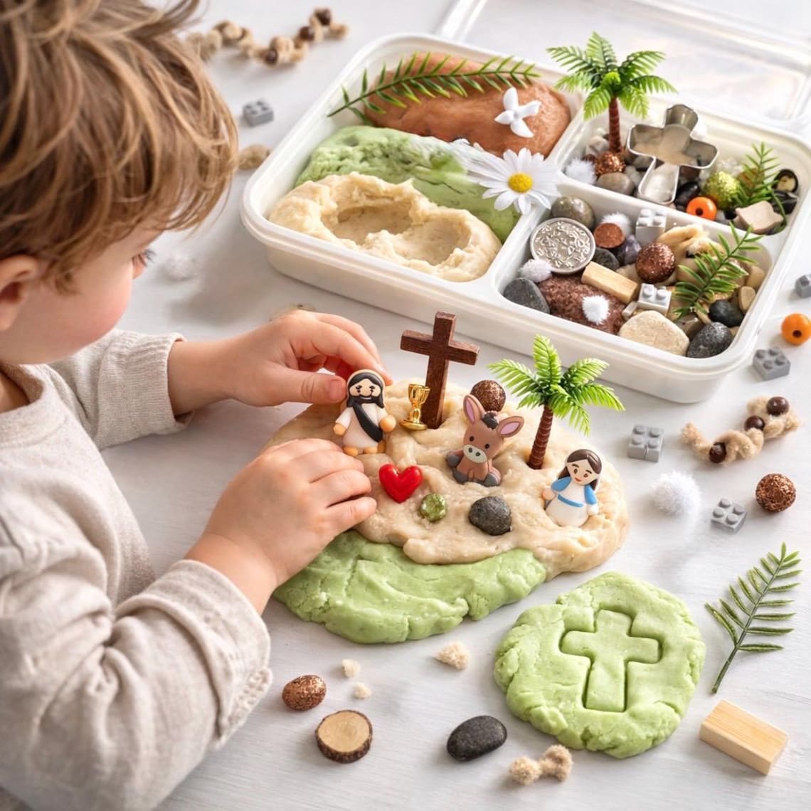 Jesus Easter Story Play Dough Sensory Kit – Faith-based Activity | Long ...