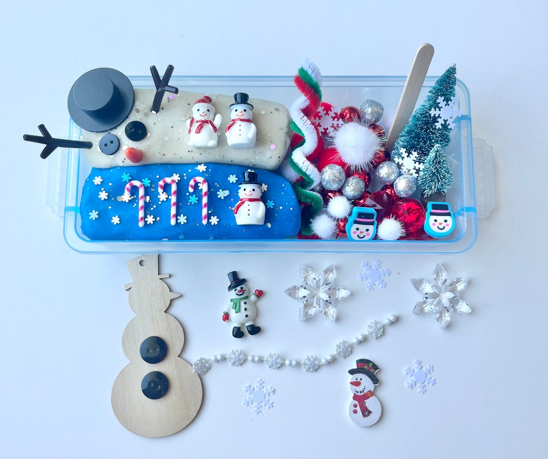 Build-a-snowman Play Dough Kit | Winter Christmas Sensory Craft ...