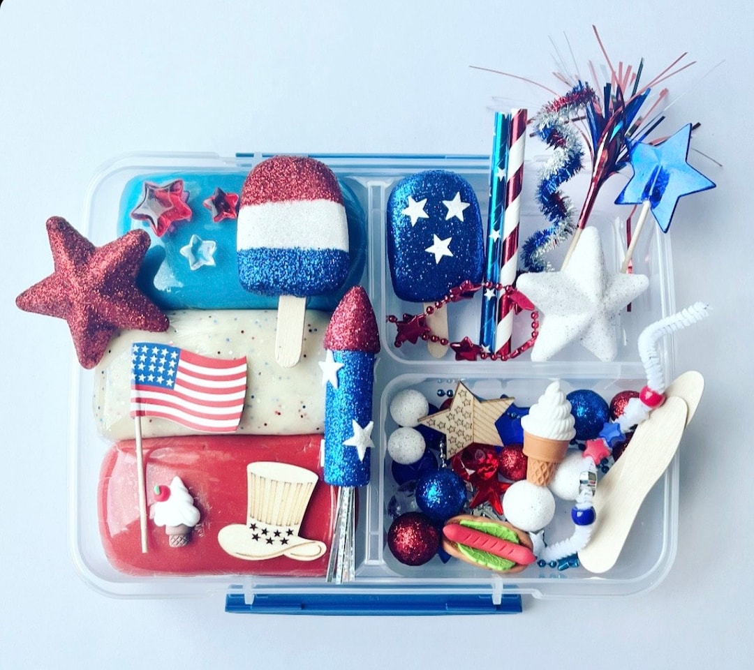July 4th Patriotic Sensory Activity Kit - Homemade Play Dough & Sensory ...
