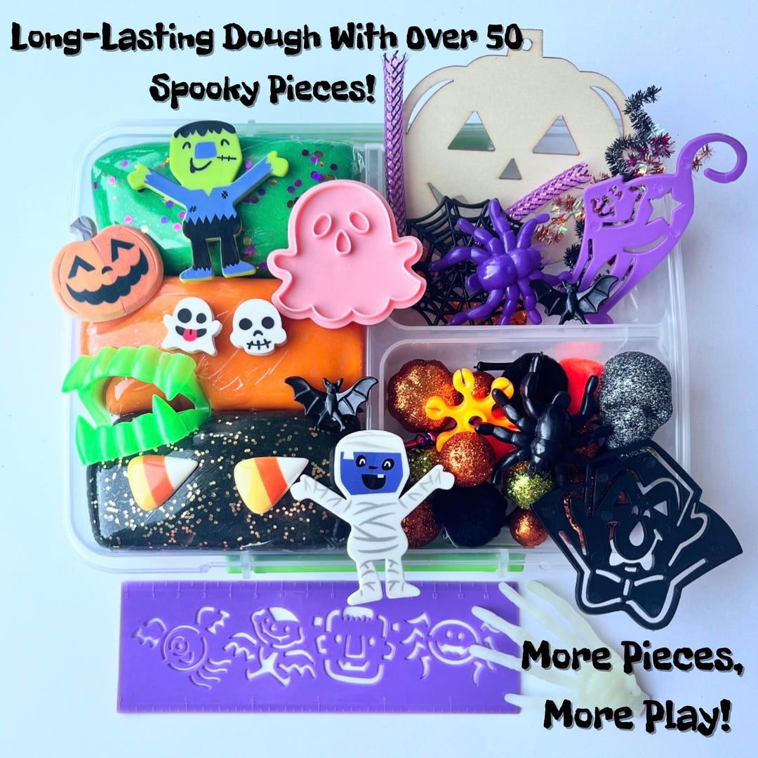 Halloween Play Dough Kit, Halloween Play Dough, Halloween Sensory Kit ...