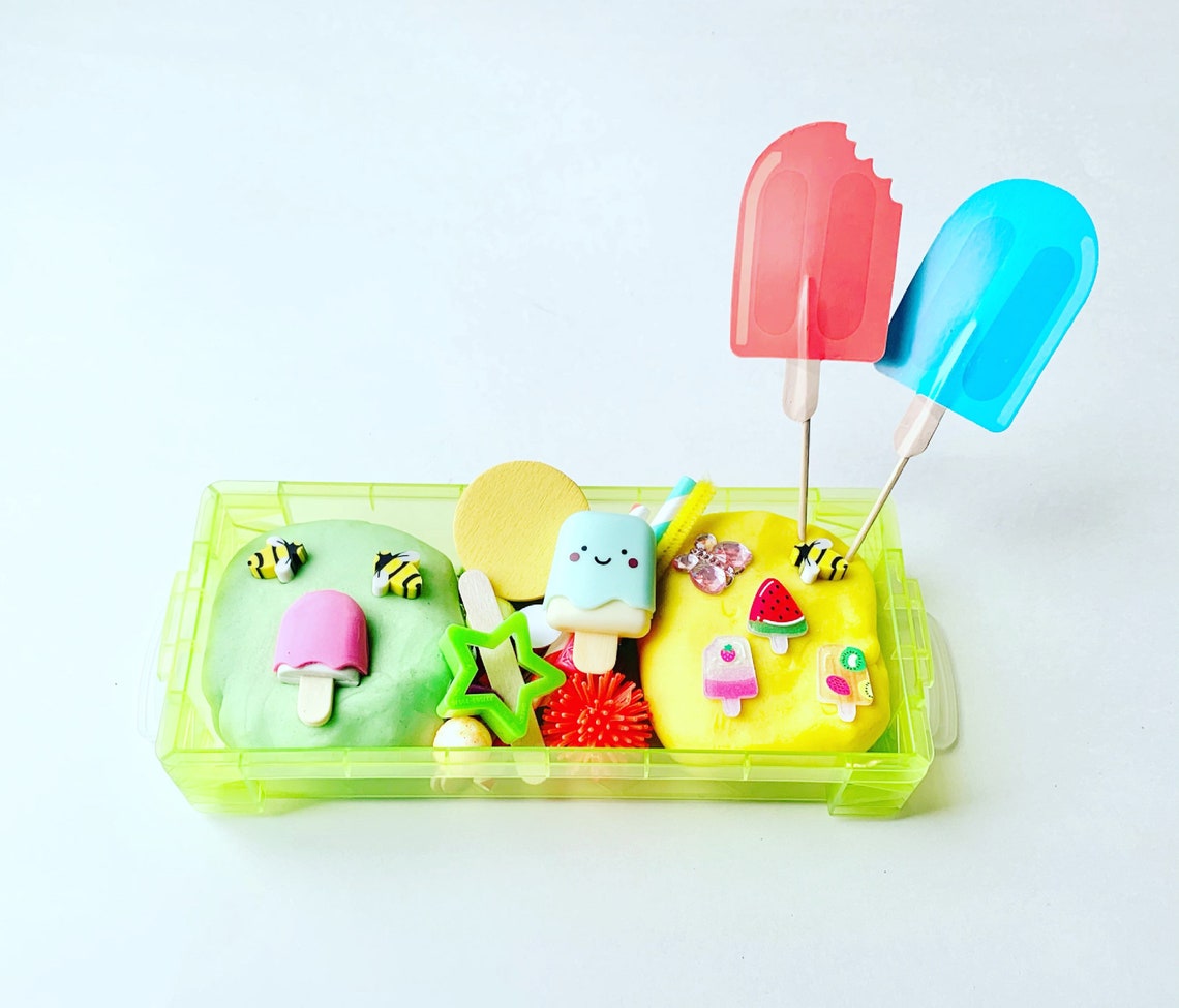 Play Dough Kit Popsicle Play Dough Kit Summer Busy Box Kids | Etsy