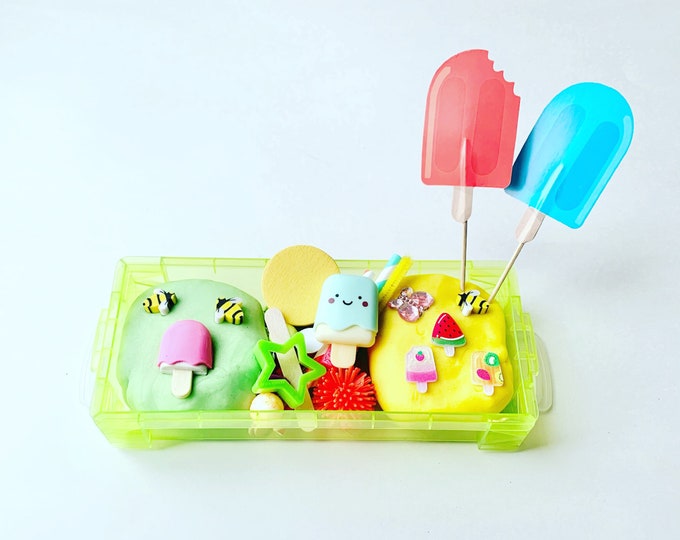 Play Dough Kit Popsicle Play Dough Kit Summer Busy Box Kids - Etsy