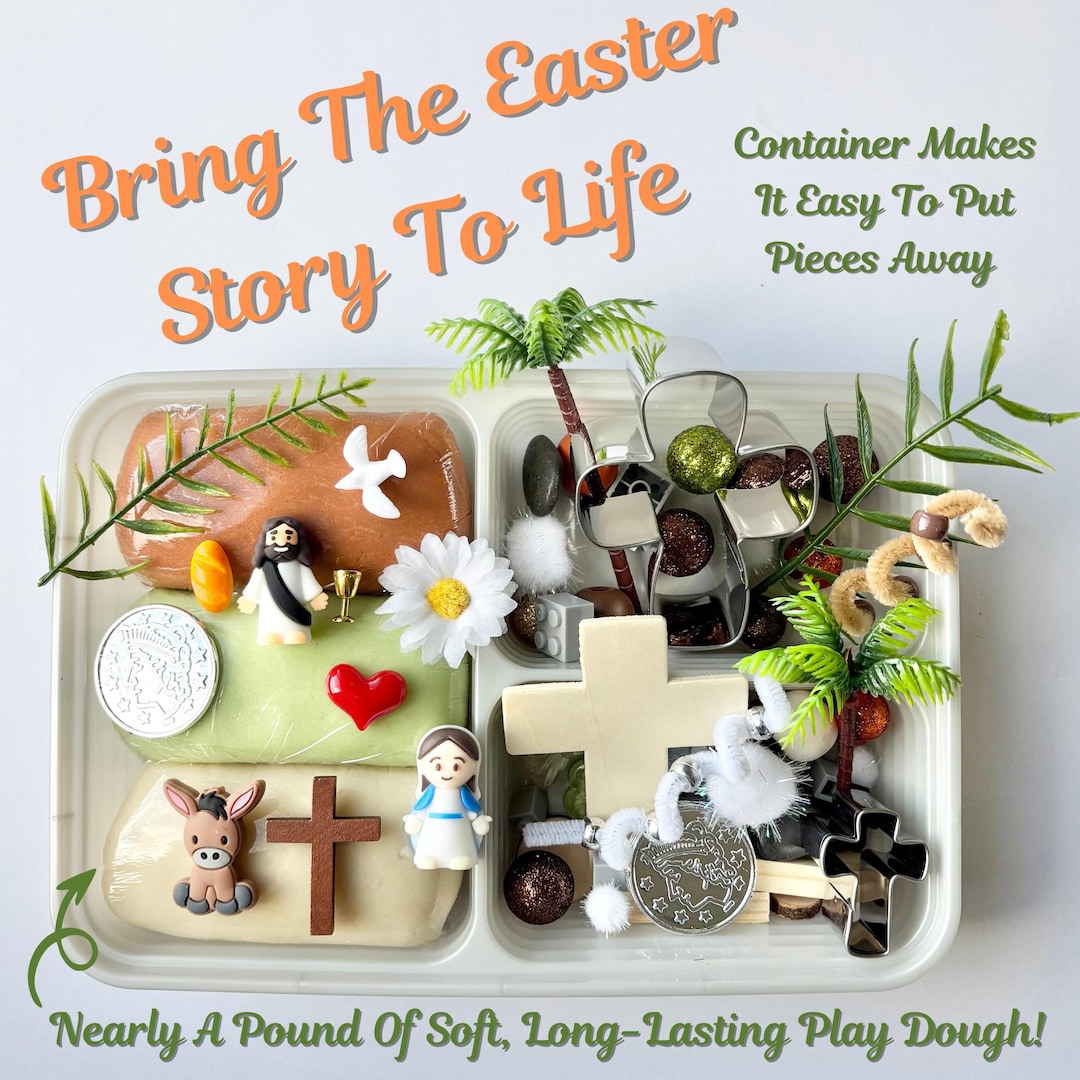 Jesus Easter Story Play Dough Sensory Kit – Faith-based Activity | Long ...