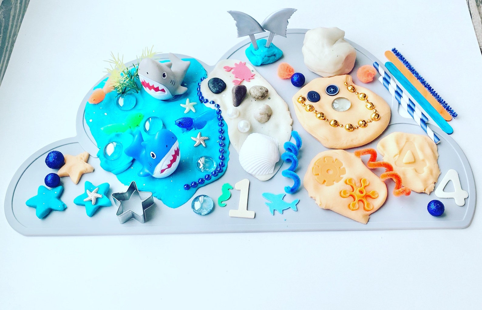 Play Dough Kit Shark Play Dough Sensory Kit Ocean Play Dough | Etsy