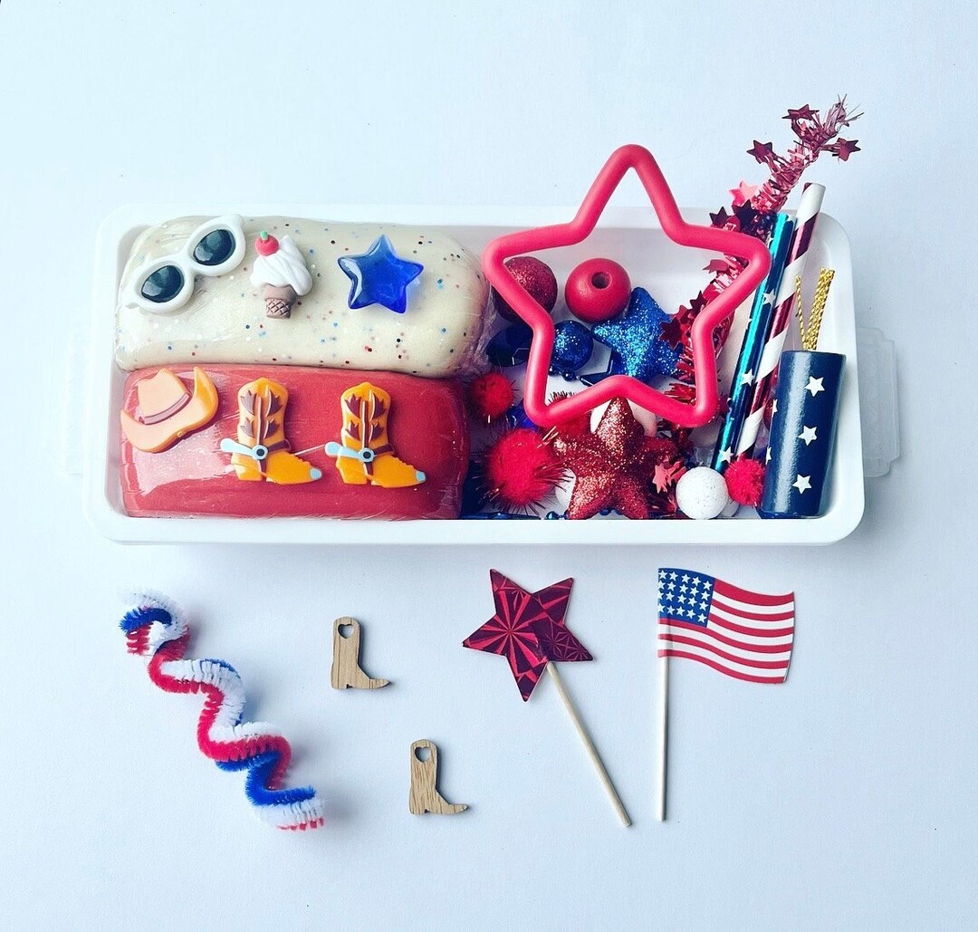 July 4th Patriotic Sensory Activity Kit - Homemade Play Dough & Sensory ...