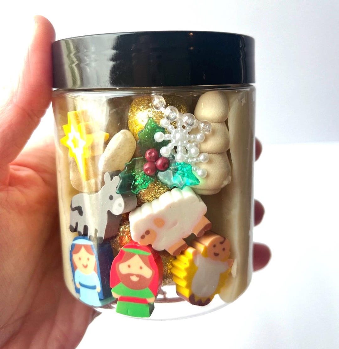 Nativity Play Dough Sensory Jar - Christmas Activity | Long-lasting ...