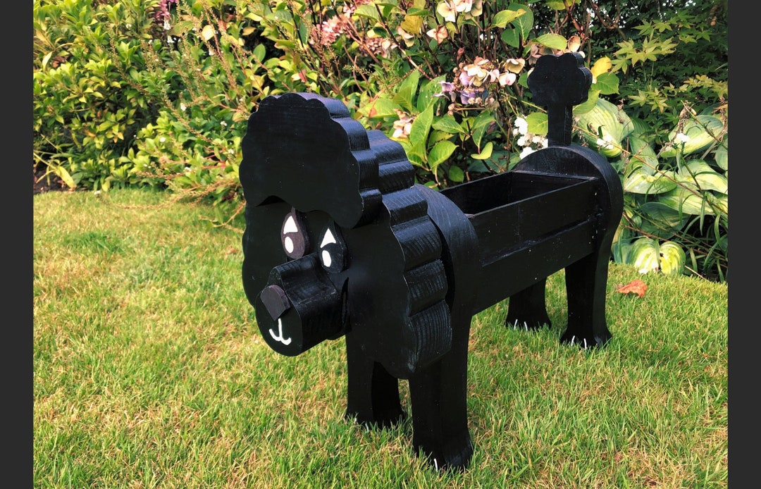 Handmade Wooden Dog Planter Poodle Style - Etsy UK