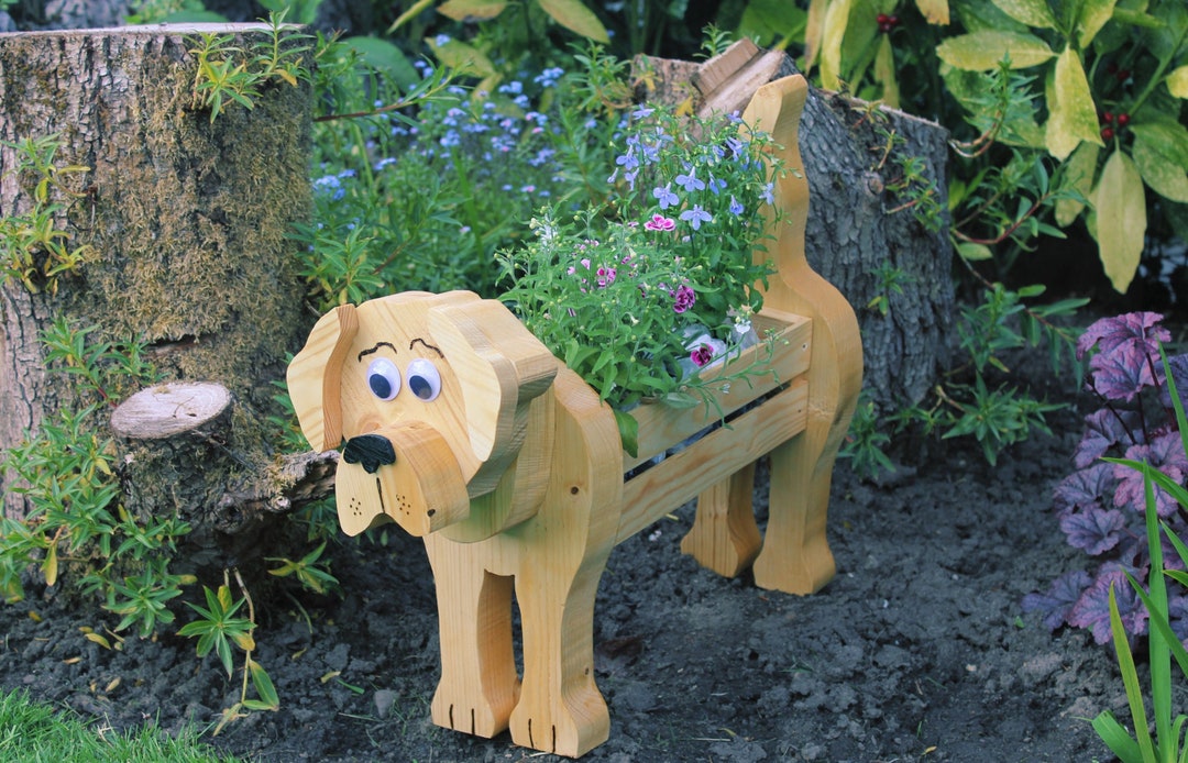 Handmade Wooden Dog Planter Labrador Style - Etsy