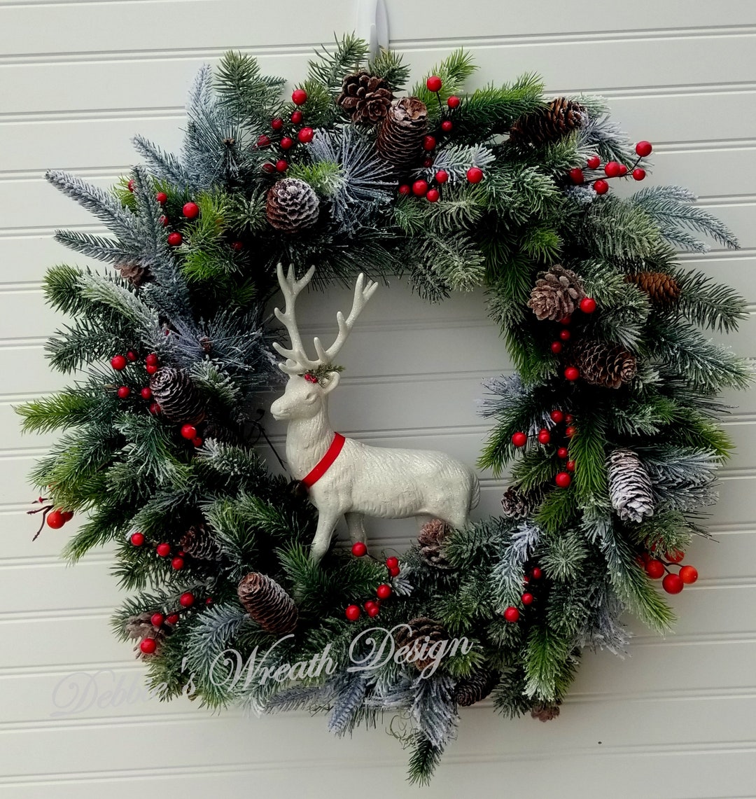 Rustic Christmas Wreath Deer Wreath Christmas Wreath for Front Door Wildlife Wreath - Etsy