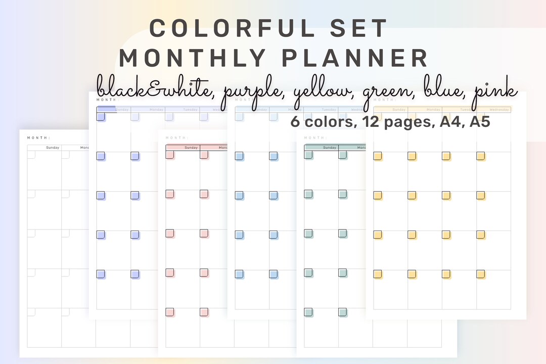 Printable Monthly Planners Templates, Minimalism Monthly Planner ...