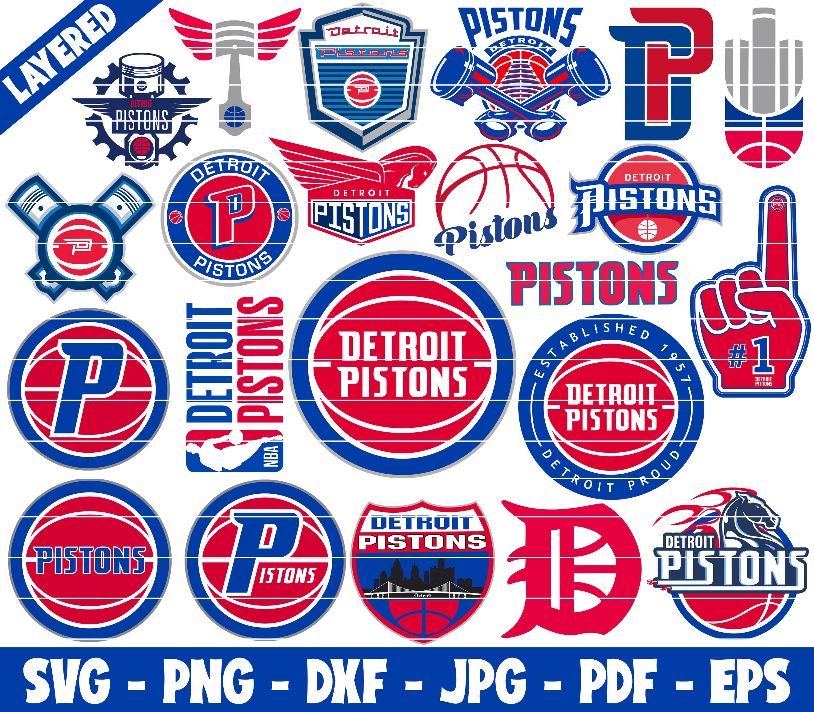 Detroit Pistons Svg Basketball Nba Logo Team Svg Dxf | Etsy