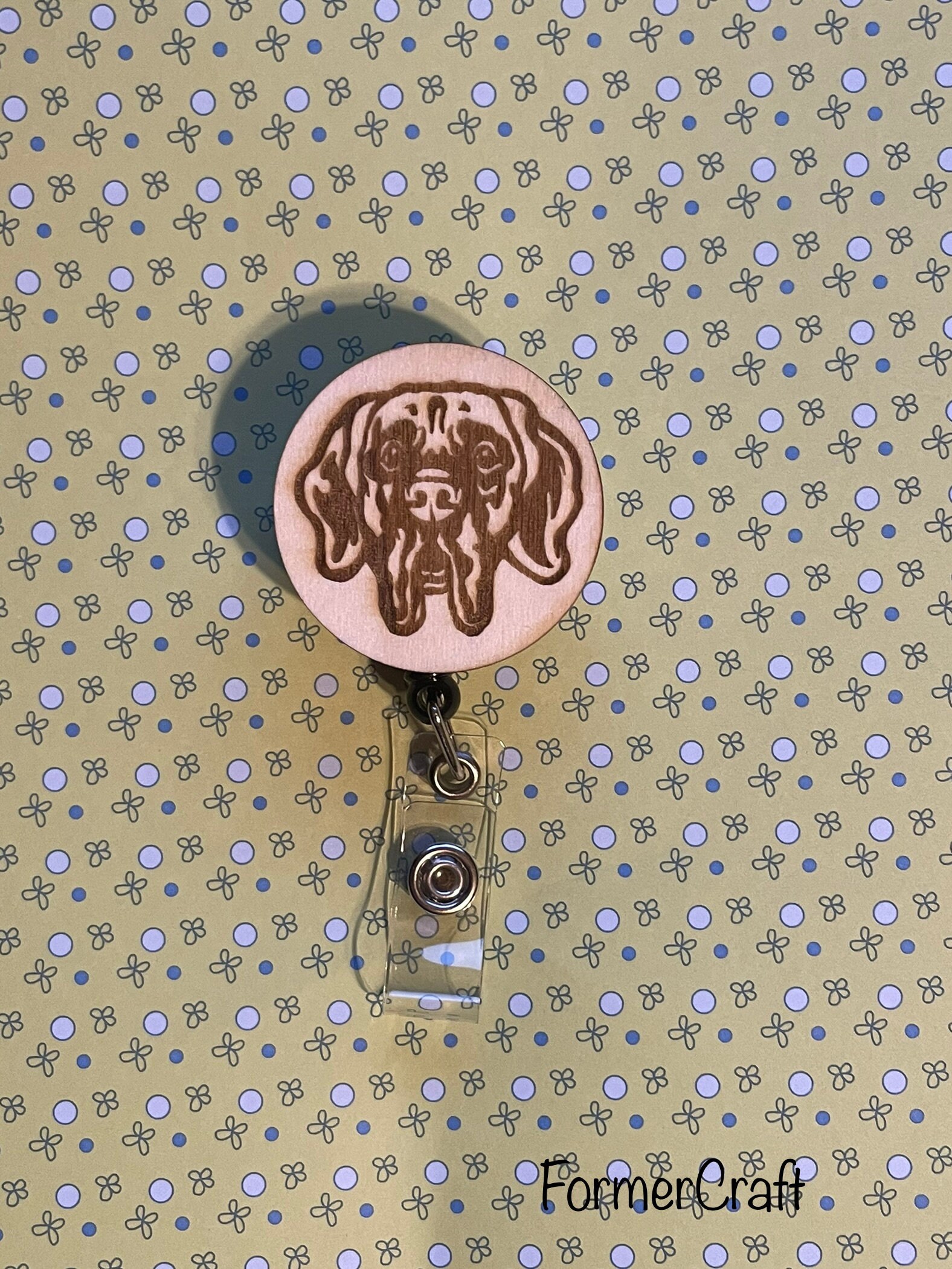 Custom Laser Engraved Wood Dog Breed Face Badge Reals With or Without ...