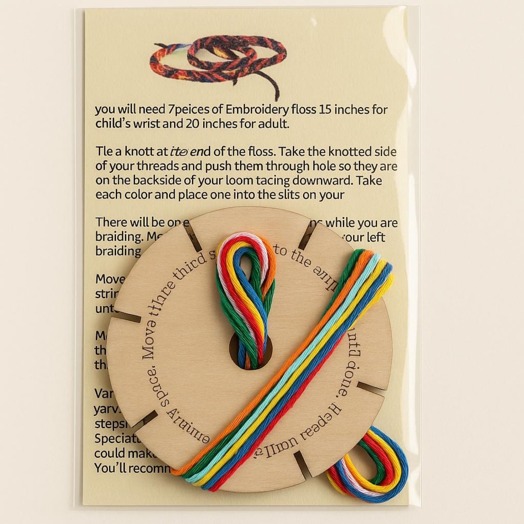 Friendship Bracelet Loom Kit: Wooden DIY Craft With Embroidery Floss - Etsy