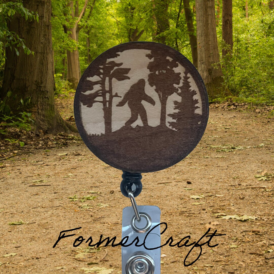 Sasquatch Seeker Retractable Bigfoot Expedition Badge Reel - Etsy