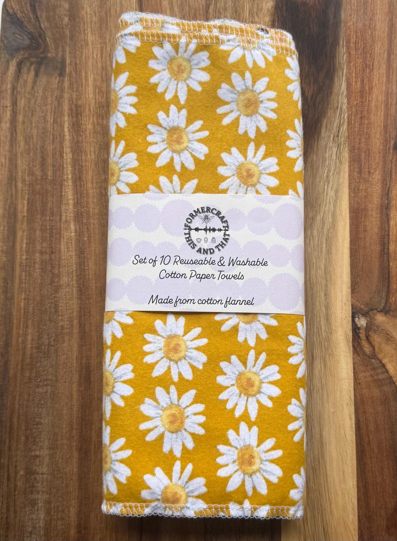 Floral Cotton Flannel Reusable Paper Towels - Set of 10 or 6 - Etsy