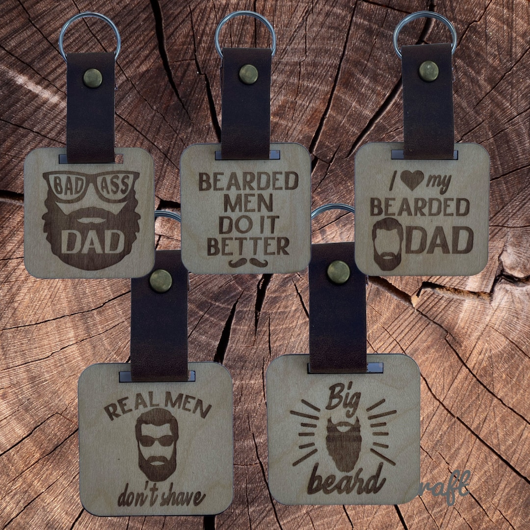 Mens Beard Keychain Father’s Day Gift Key Ring - Etsy