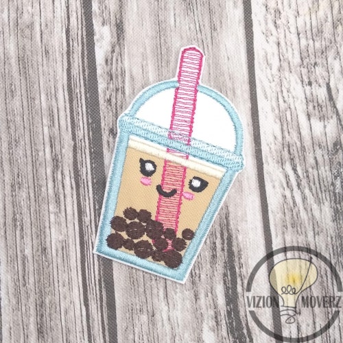 Bubble Tea Embroidered Iron-on Patch - Etsy