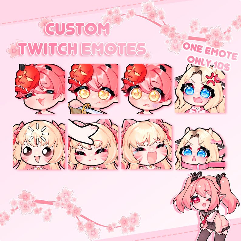 Custom Twitch Emotes | Animated Emotes | Kick Emotes, Sub Emote | Anime ...