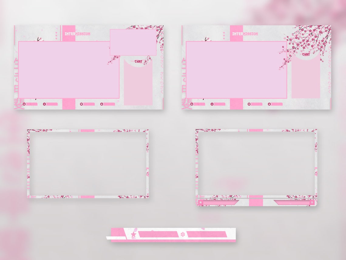 Animated Stream Overlay Package Sakura Cherry Blossom - Etsy