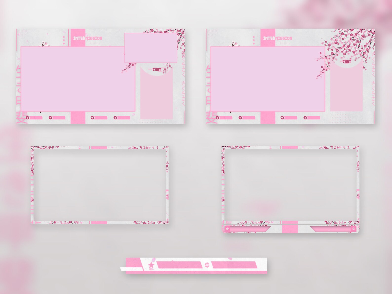 Animated Stream Overlay Package Sakura Cherry Blossom - Etsy