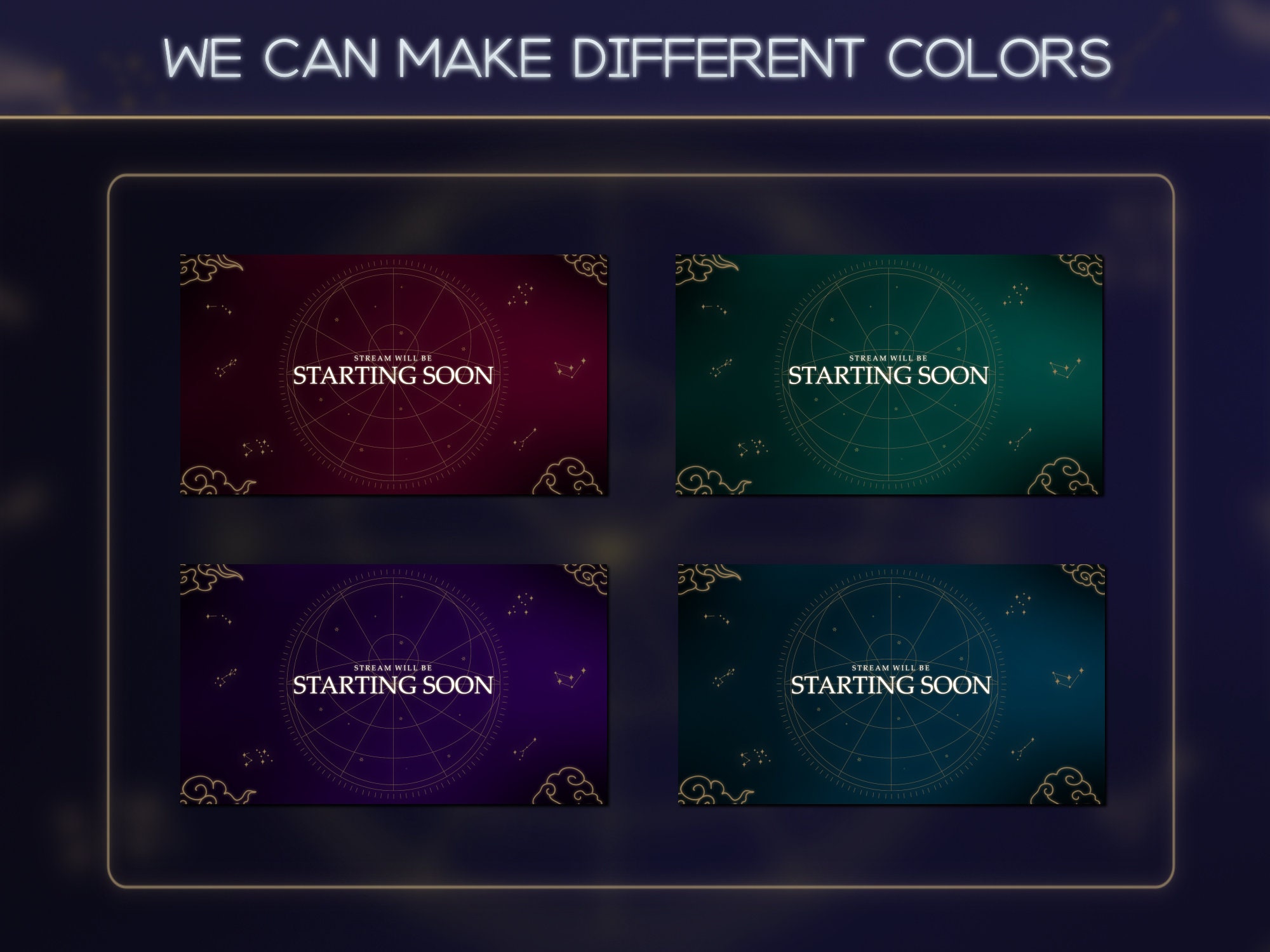Celestial Animated Stream Overlay/dark Blue Theme/twitch Set/panels ...